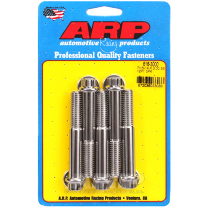 Buy ARP 5-Pack Bolt Kit 12-Point Head S/S 7/16" UNC x 3.000" UHL 7/16 ...