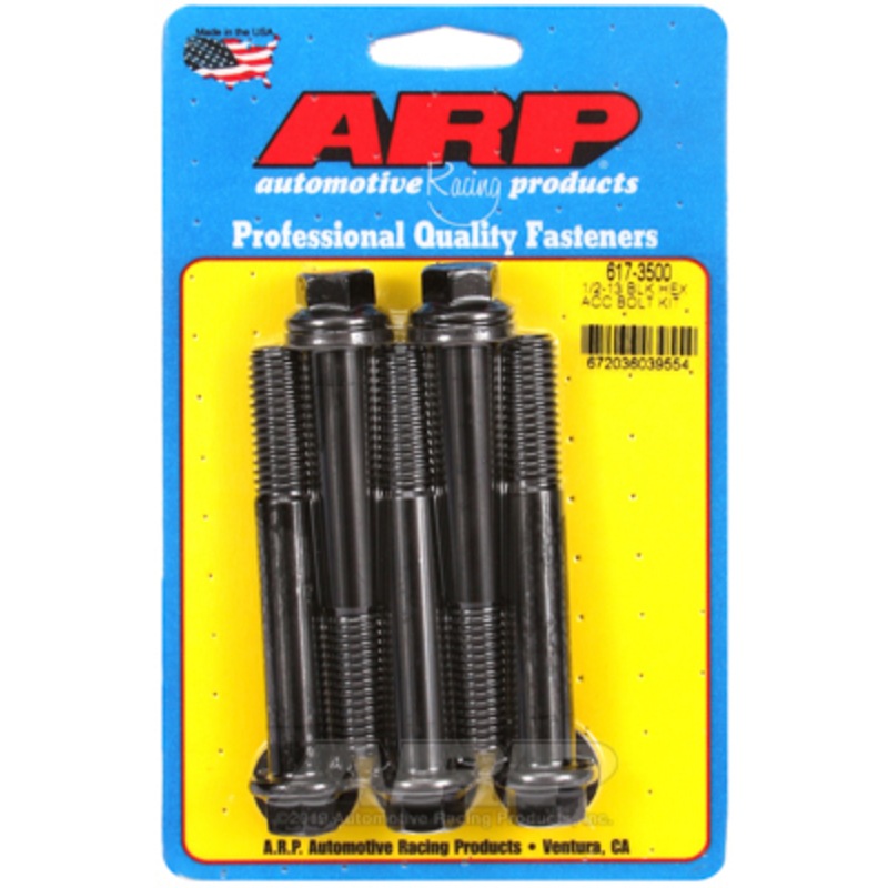 Buy ARP 5-Pack Bolt Kit Hex Head Black Oxide 1/2" UNC x 3.500" UHL 9/16 ...