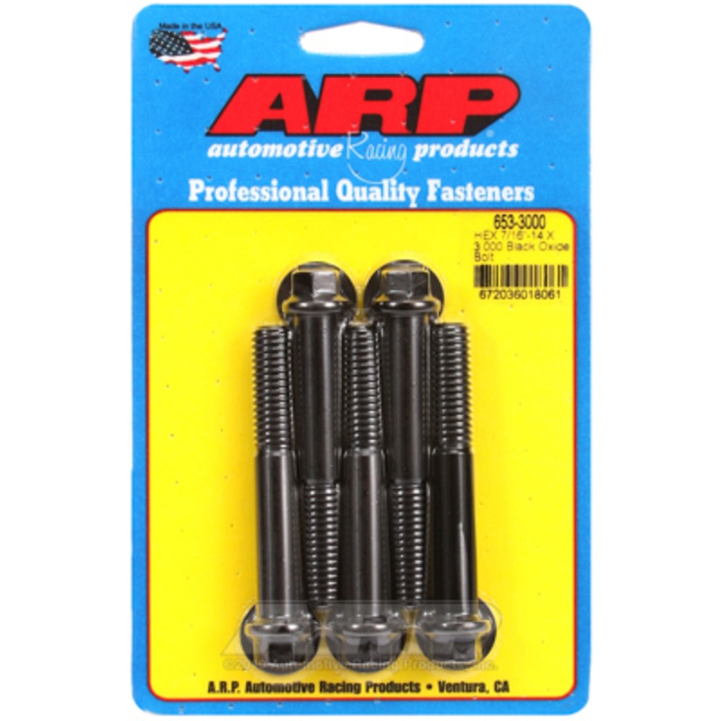 Buy ARP 5-Pack Bolt Kit Hex Head Black Oxide 7/16" UNC x 3.000" UHL 7/ ...
