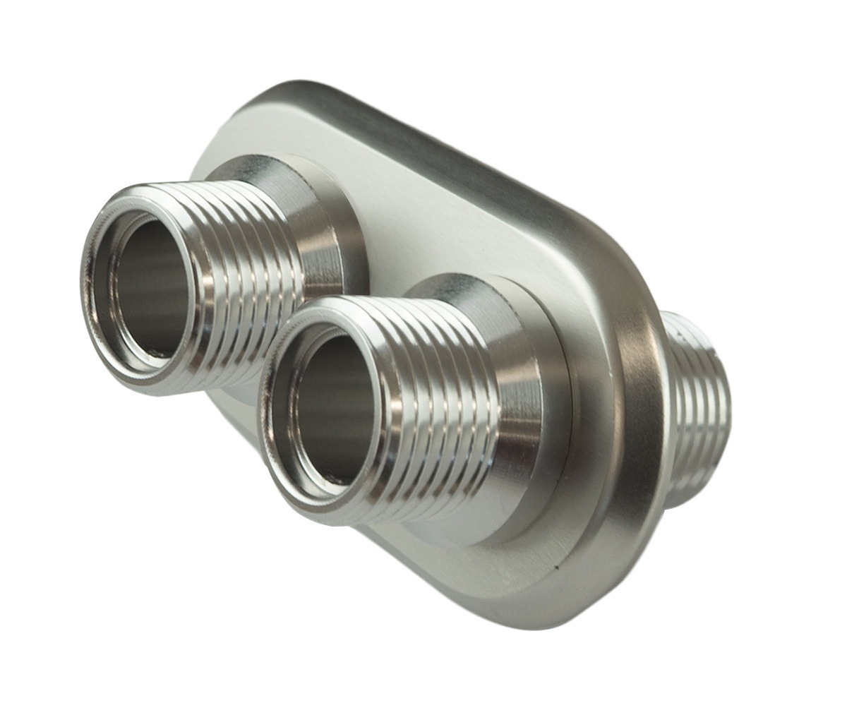 Buy Proflow Firewall Bulkhead Aluminium 2 Port #10 #10 Inline Polished ...