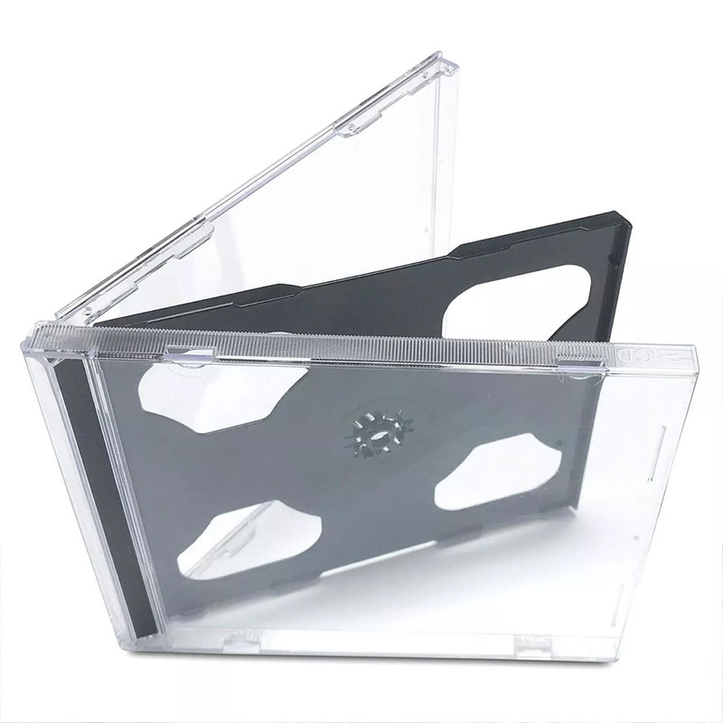 Buy 10 x DOUBLE Jewel CD Case - 2 CD Case Black Tray Standard Size - MyDeal