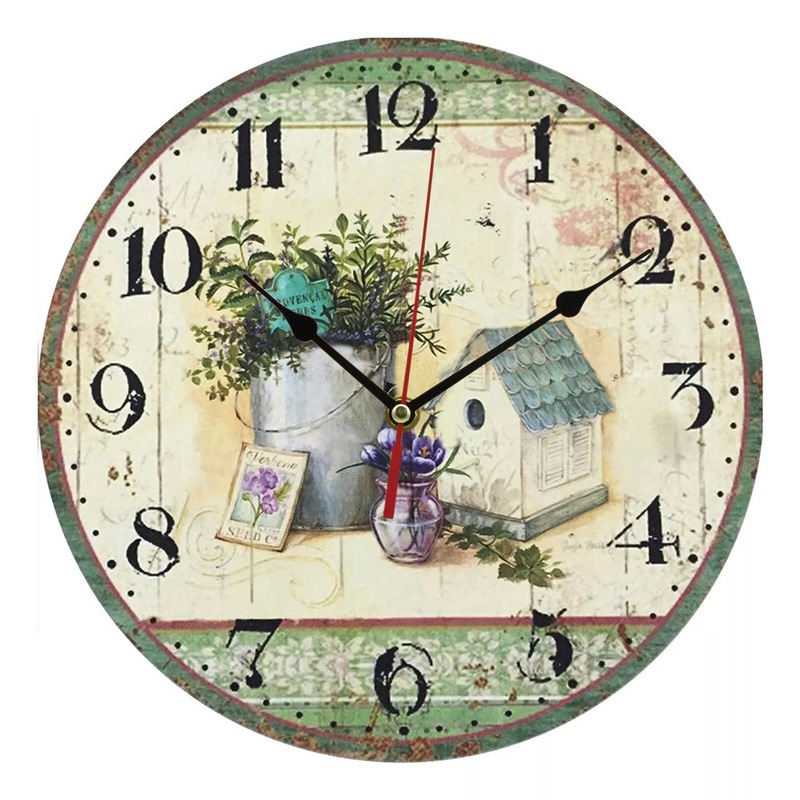 Buy 12 Inch Thick Wood Kitchen Wall Clock Retro Farmhouse Clock Living ...