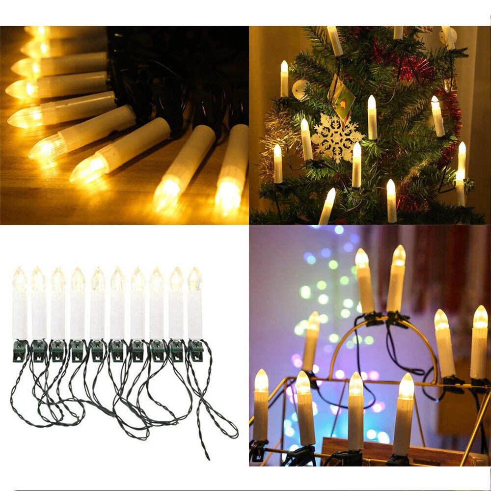 Buy 20PCS Candle String LED Clip-on Flameless Cone Candle Christmas Tree Decors - MyDeal Australia