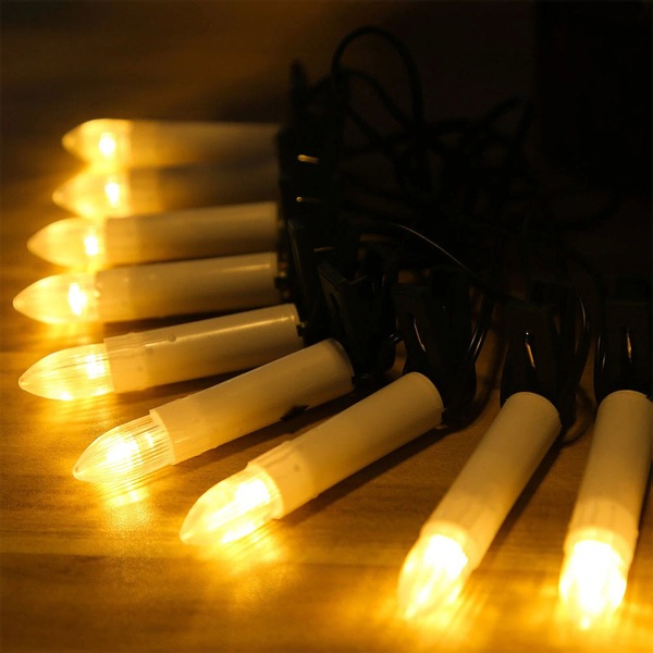 Buy 20PCS Candle String LED Clip-on Flameless Cone Candle Christmas ...