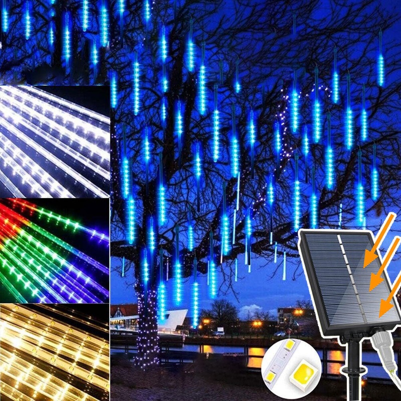 Buy 288 LEDS Christmas Solar Meteor Shower Lights Falling Star Rain ...