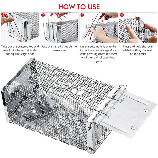 Buy 4X Humane Rat Trap Cage Live Animal Catch Pest Rodent Mouse Bait ...