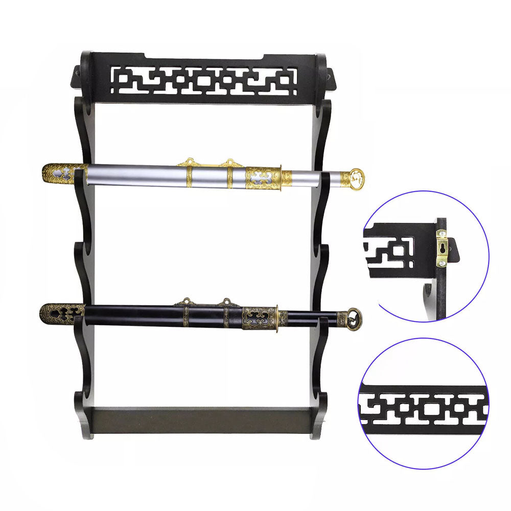 Buy 5-Tier Sword Holder Wall Mount Samurai Stand Display Katana Wall ...