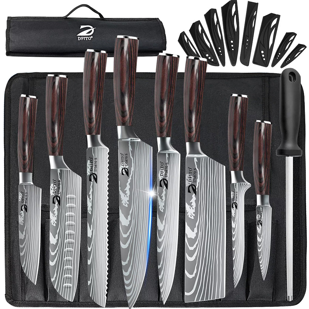 Buy 8x Knives Set Japanese Professional Kitchen Chief Chef Cook Knife ...