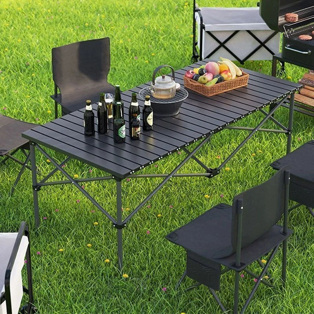 Buy Aluminium Roll Up Portable Picnic Outdoor Foldable Desk BBQ Camping ...