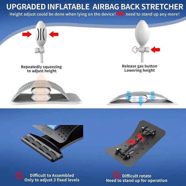 Buy Back Support Stretcher Extender Posture Massager Chiro Lumbar Pain ...