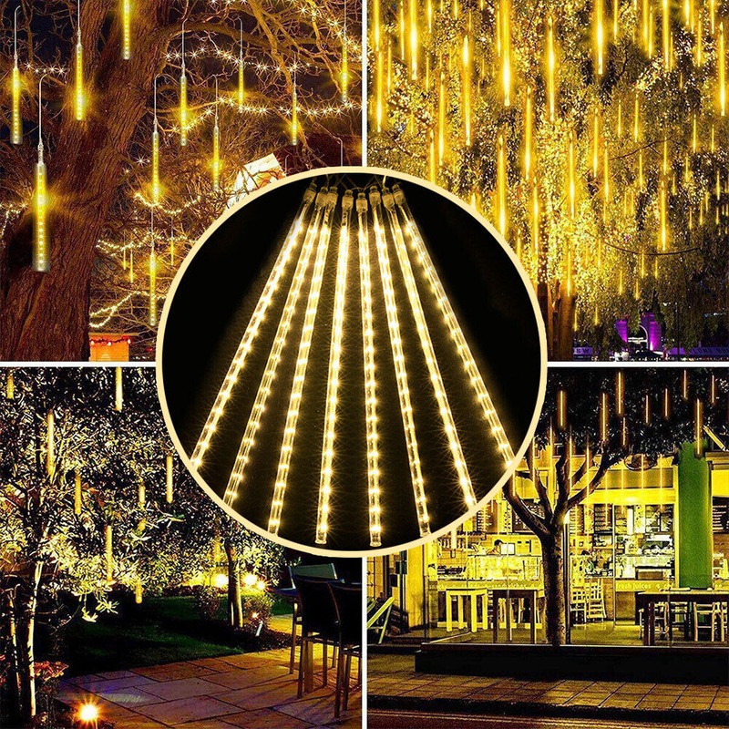 Buy Christmas LED String Lights Falling Rain Drop Icicle Warm White ...
