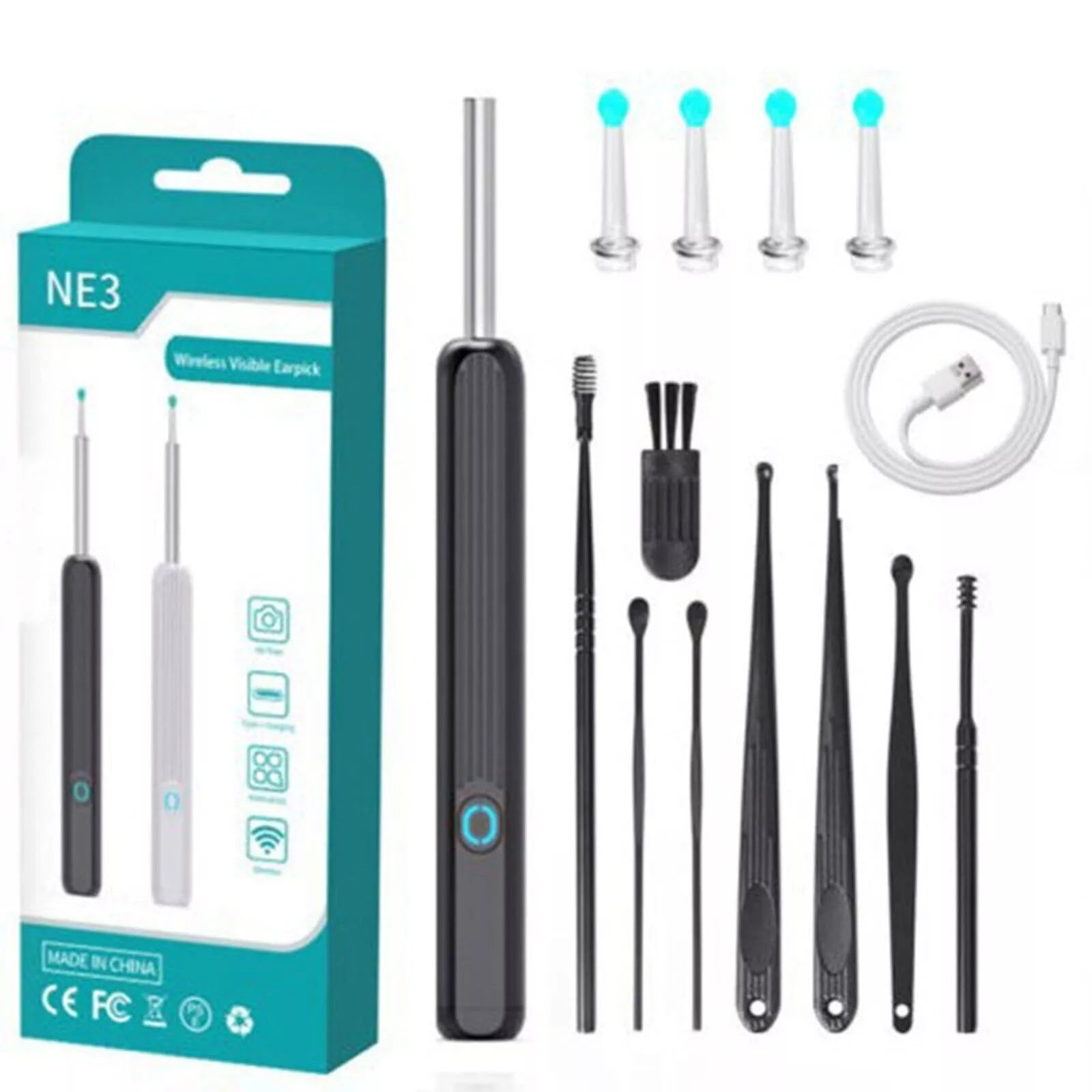 Buy Ear Cleaner Ear Wax Remover Camera Cleaning Removal Pick Tool Light ...