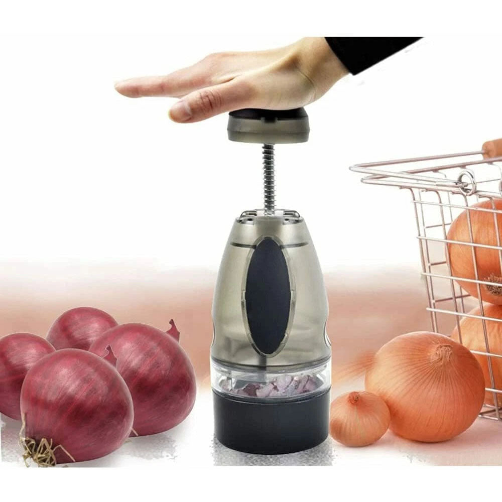 Buy Onion Chopper Slap Vegetable Push Cutter Slicer Garlic Dicer Food ...
