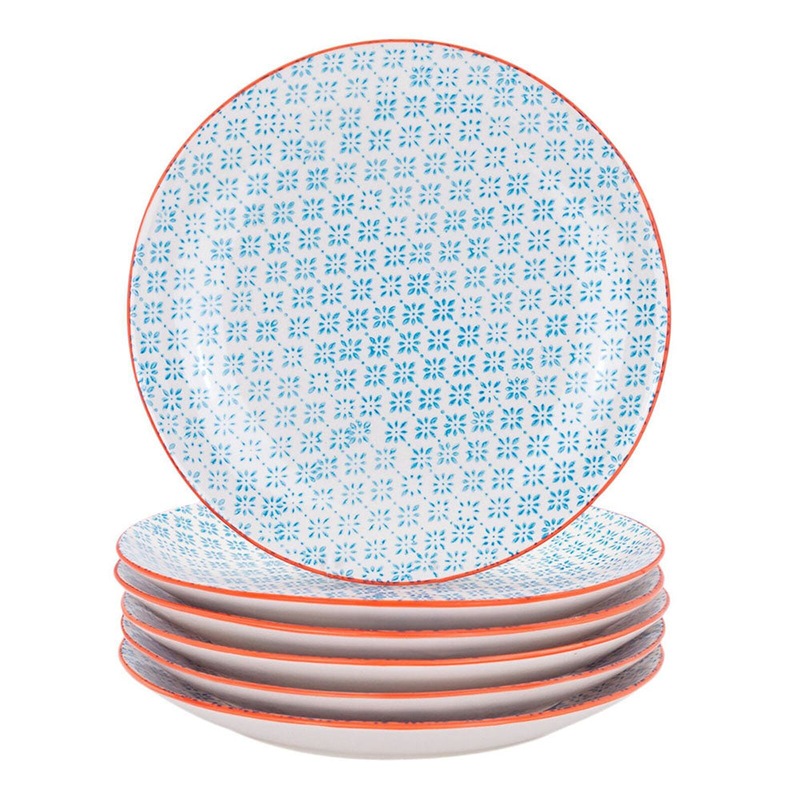 Buy Patterned Dinner Plate Wedding Porcelain Kitchen Plates Blue Orange ...