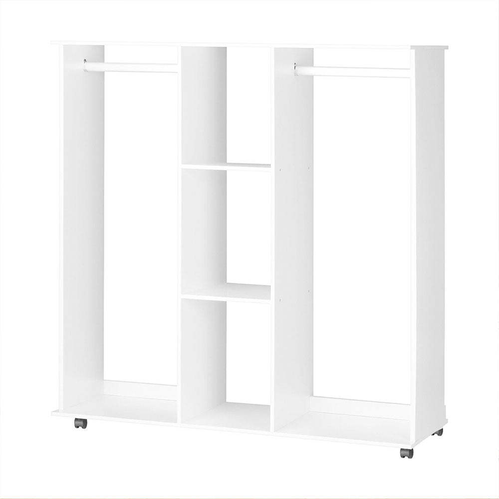 Buy Portable Double Wardrobe Storage Shelves Organizer Clothes Rack ...