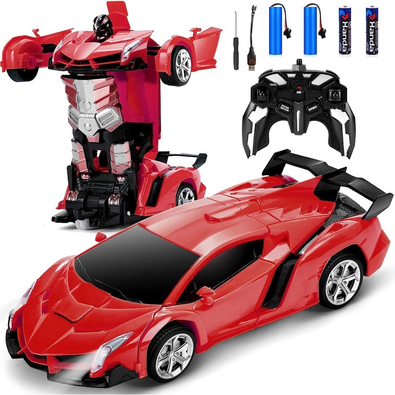 Buy Red 1:18 Transformer RC Robot Car Remote Control For Kids Boys Toys ...
