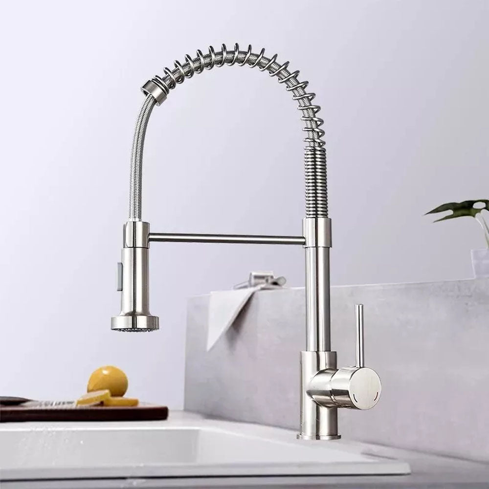 Buy Stainless Steel Kitchen Mixer Taps 360° Swivel Spring Pull Out ...