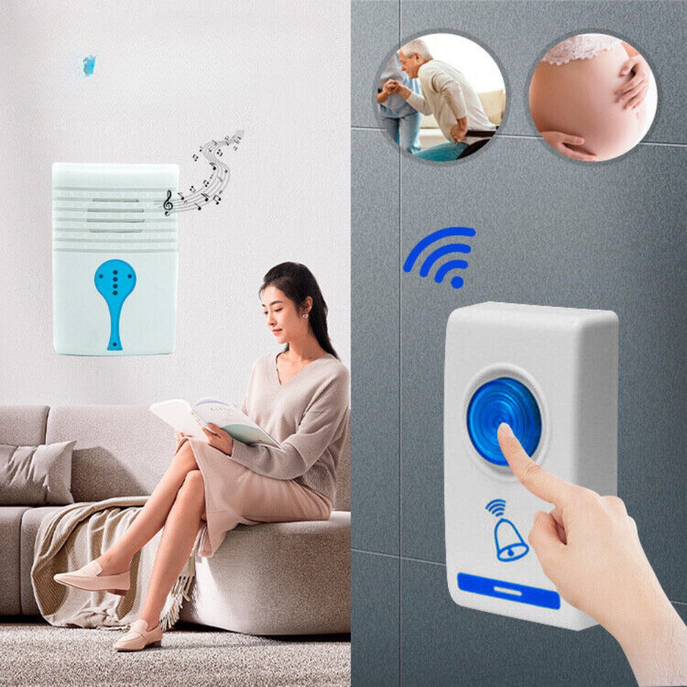 Buy Wireless Door Bell Doorbell Digital Cordless Portable 36 Chime 100M ...