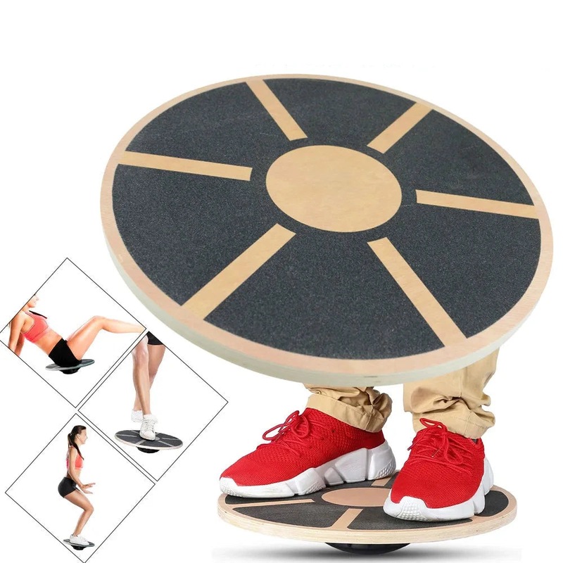Buy Wooden Balance Board Core Trainer Fitness Round Wobble Platform ...