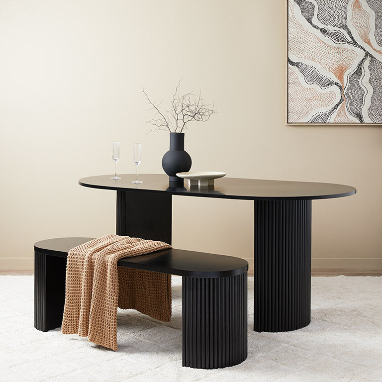 Buy Eve 6 Seater Dining Table - Black - MyDeal Australia