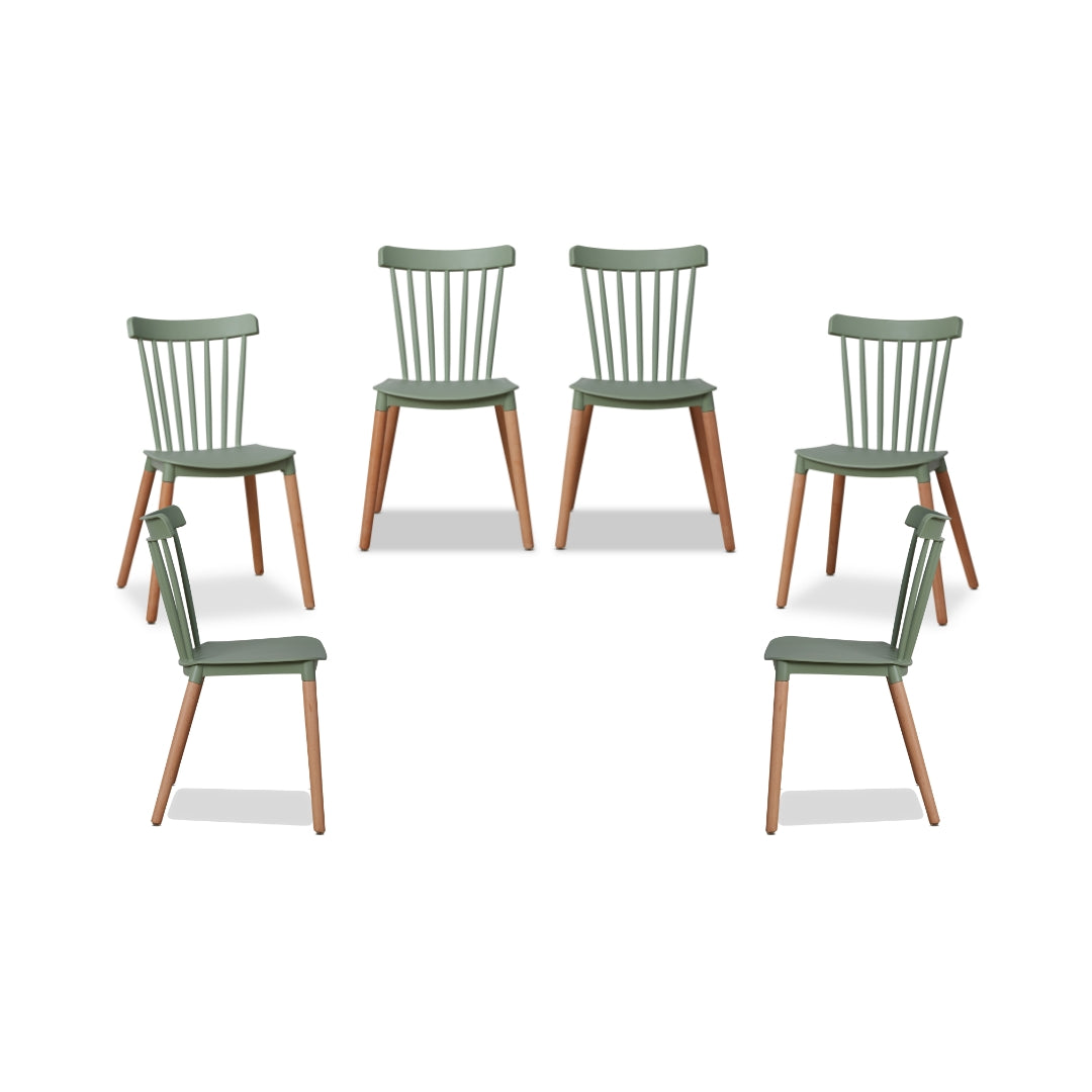 Buy Frida Dining Chair - Sage Green Set of Six Bundle - MyDeal Australia