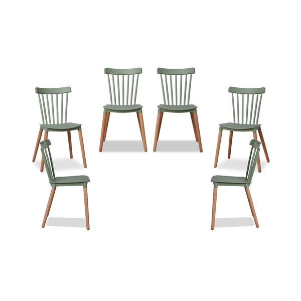 Buy Frida Dining Chair - Sage Green Set of Six Bundle - MyDeal Australia