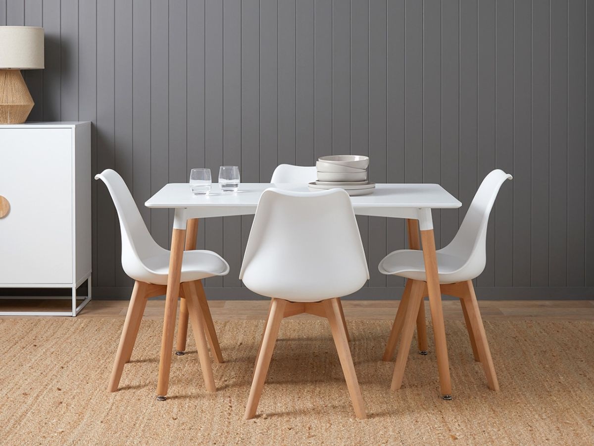 Buy Mocka Contemporary 4 Seater Dining Table - White - MyDeal Australia