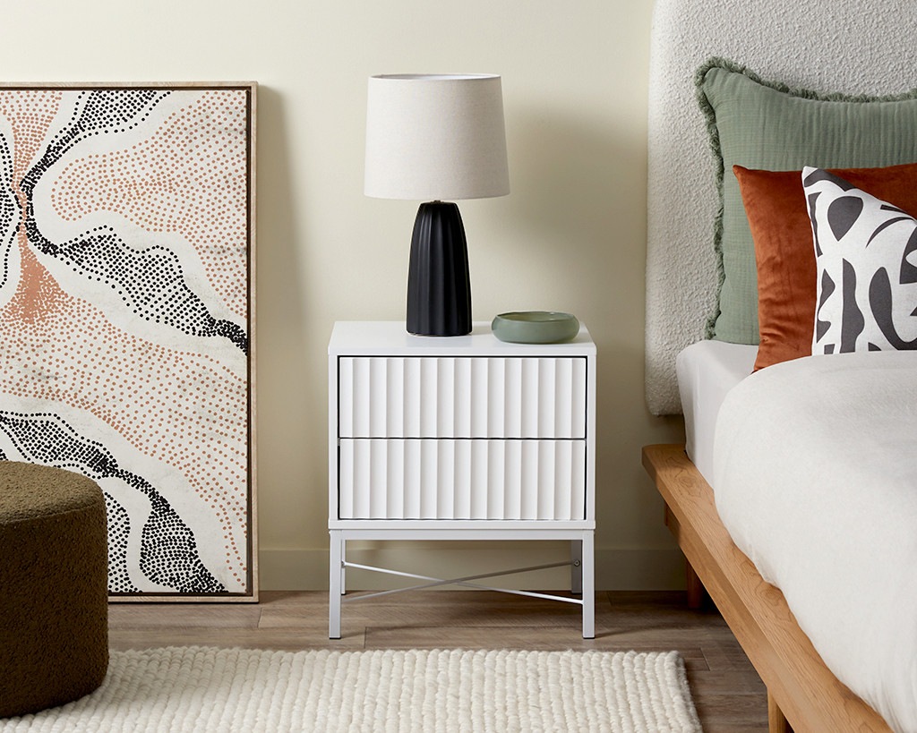 Buy Mocka Nyla Bedside Table - White - MyDeal Australia