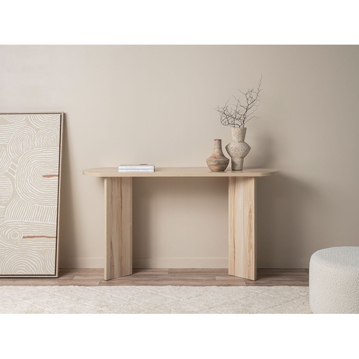 Console Table 120x35x76 cm Solid Mango Wood and Steel - MyDeal