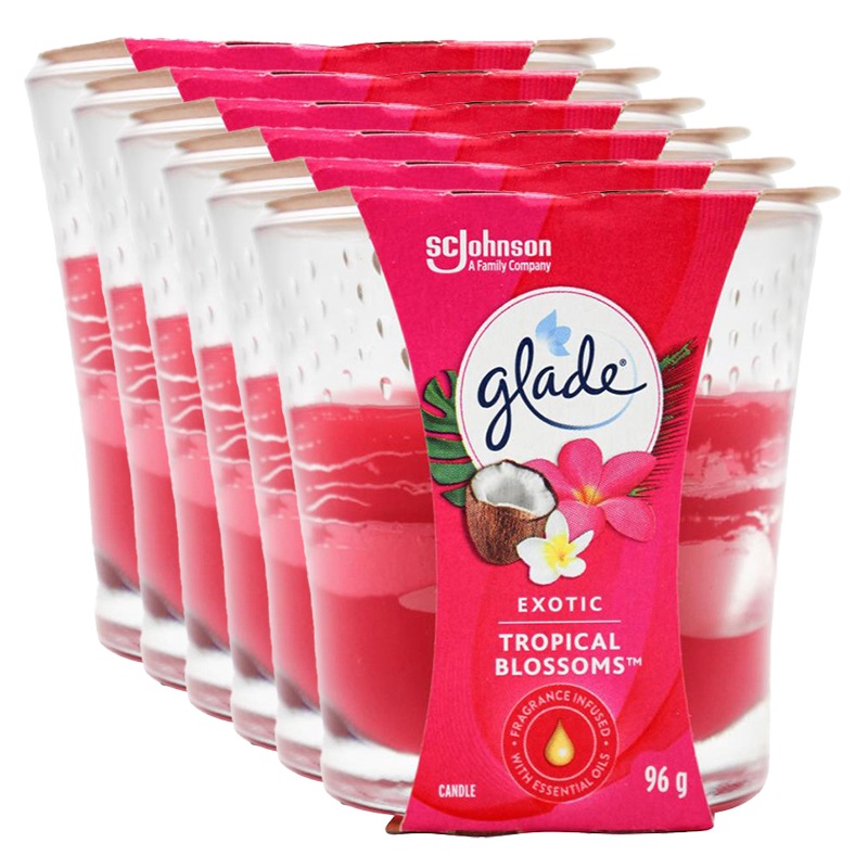 Buy 6 Pack Glade Exotic Tropical Blossoms Scented Candle 96g - MyDeal
