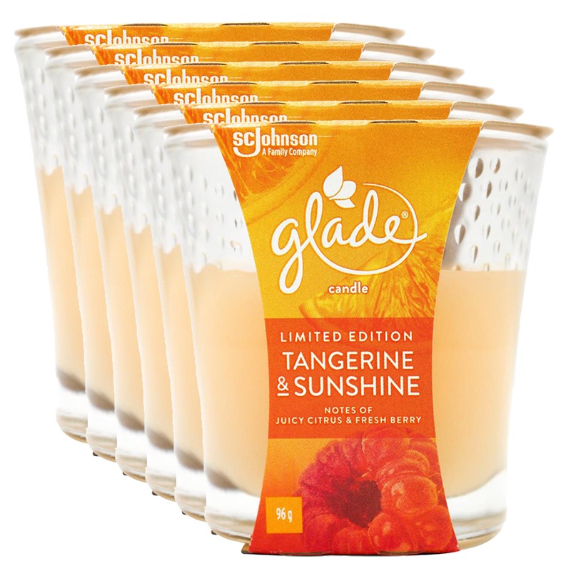 Buy 6 Pack Glade Tangerine & Sunshine Limited Edition Scented Candle ...