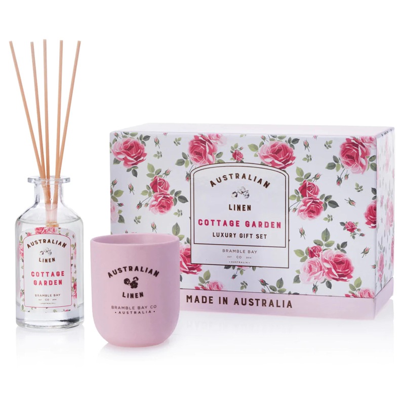 Buy Bramble Bay Co. Australian Linen Candle & Reed Diffuser Gift Set ...