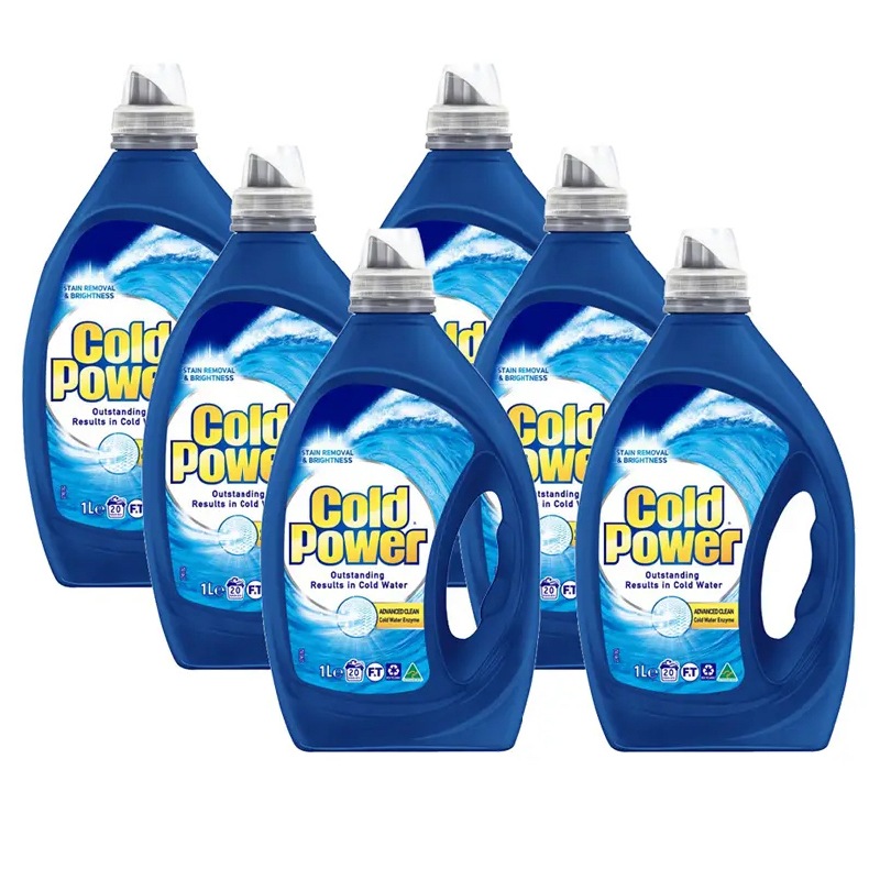 Buy Cold Power Advanced Clean Laundry Liquid Detergent 1L x 6 Bulk Pack ...