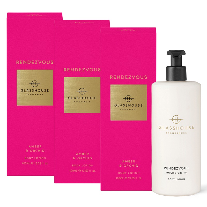 Buy Glasshouse Fragrances 3 Pack Rendezvous Body Lotion 400ml Mydeal