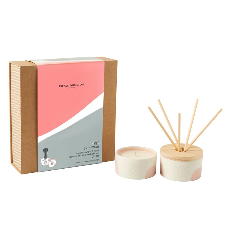 Buy Royal Doulton 1815 Signature Candle 70g/Reed 50ml Gift Set Blush ...