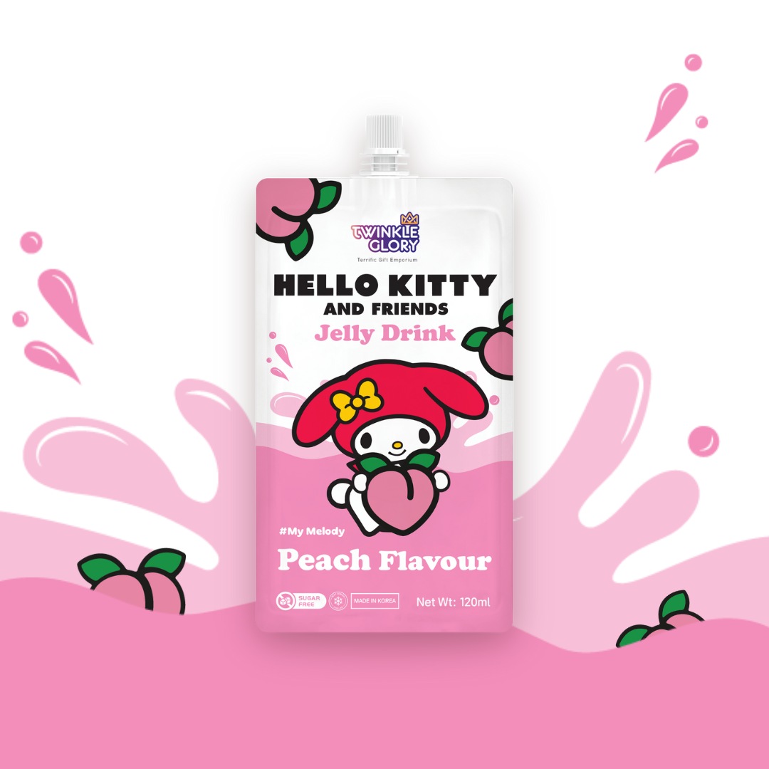 Buy Twinkle Glory Hello Kitty Jelly Drink Peach flavour 120ml - MyDeal ...