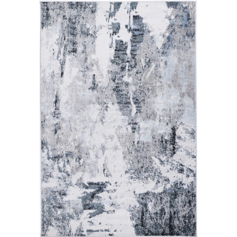 Buy Fjord Abstract Light In Grey & Blue Rug - MyDeal
