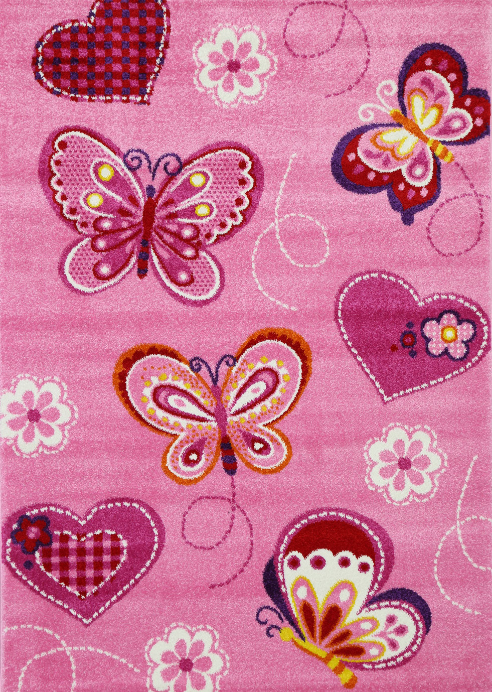Buy Happy Hands Kids Beautiful Butterflies In Pink Rug - MyDeal Australia