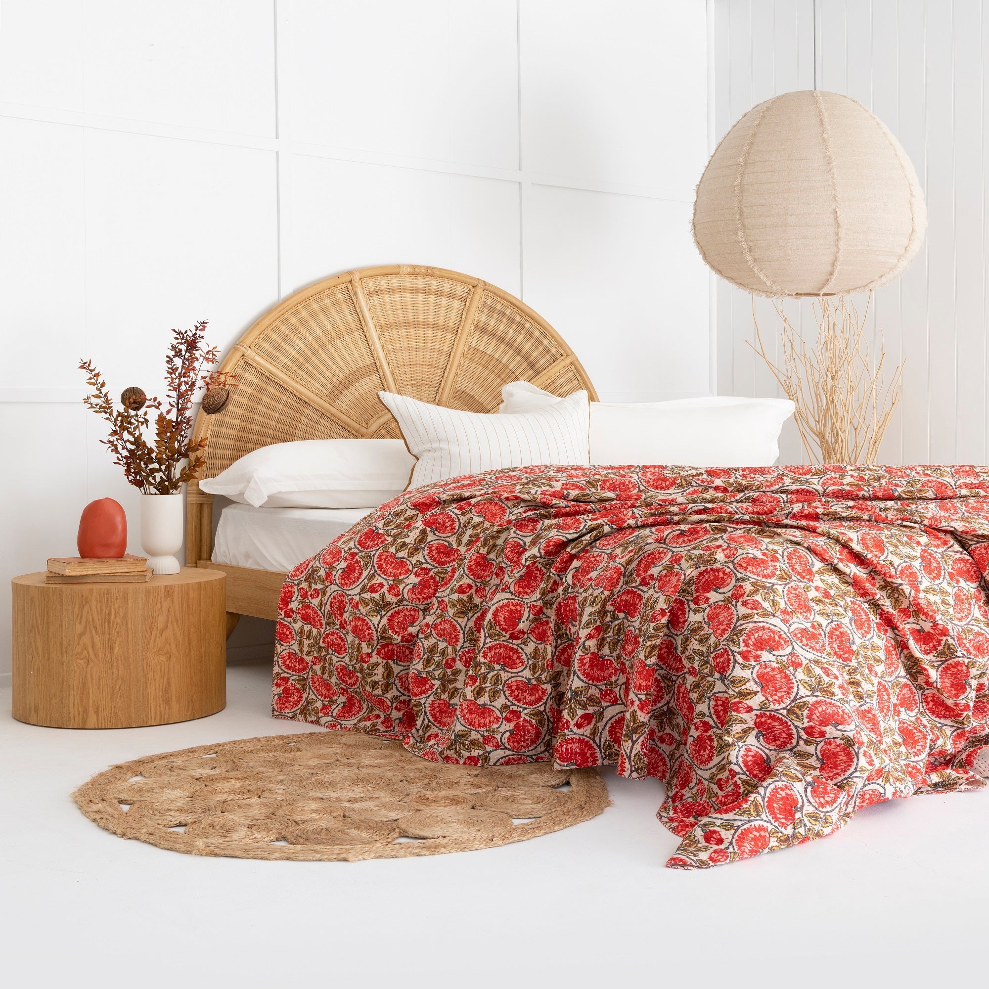 Buy Linen Connections Kantha Quilt Indian Quilt Block Print Quilt ...