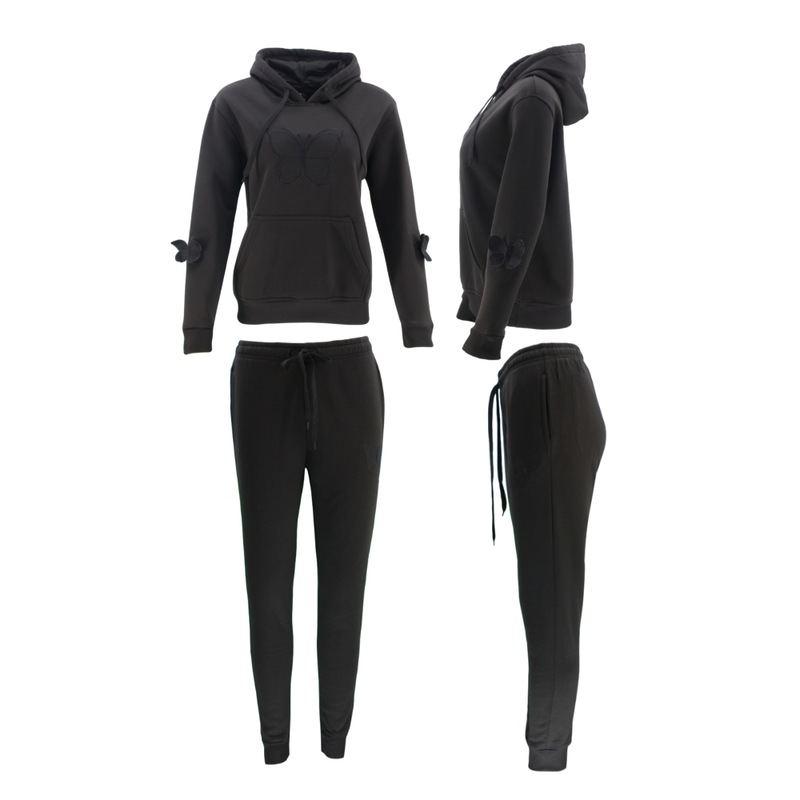 Buy FIL Women's Embroidered Fleece Tracksuit 2pc Set Hoodie Track Pants ...