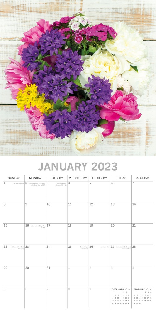Buy Floral Collection - 2023 Square Wall Calendar 16 month by Gifted ...