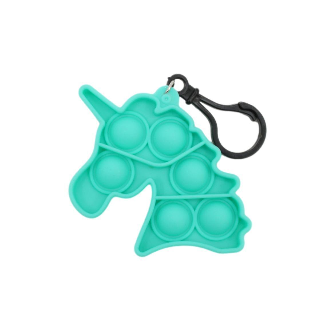 Buy Mini Pop It Push Pop Bubble Fidget Toy Key Chain - [Unicorn - Green ...