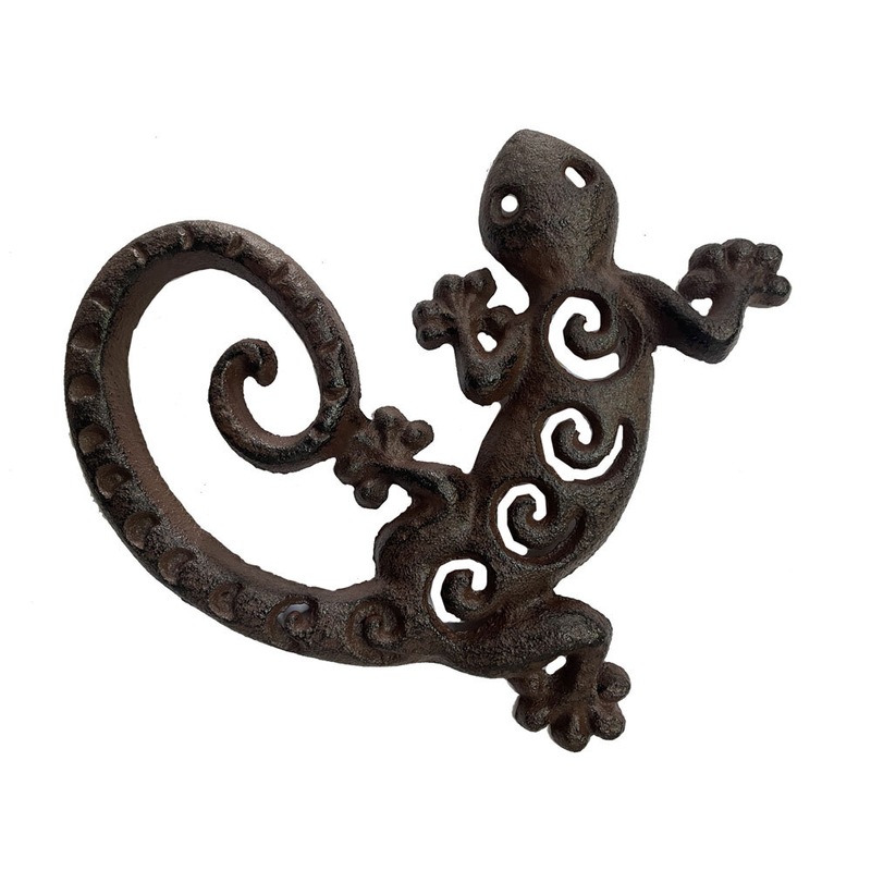 Buy Mr Gecko Cast Iron Gecko Lizard for Wall Tree Fence Figurine Statue ...