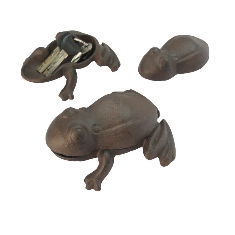 Mr Gecko Cast Iron Key Hider Frog Garden Ornament Hand Made Statue - MyDeal