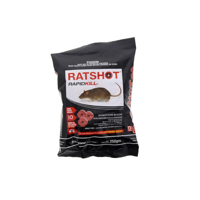 Buy Rapidkill Ratshot Rodent Bait Blocks One Feed 250gm - MyDeal