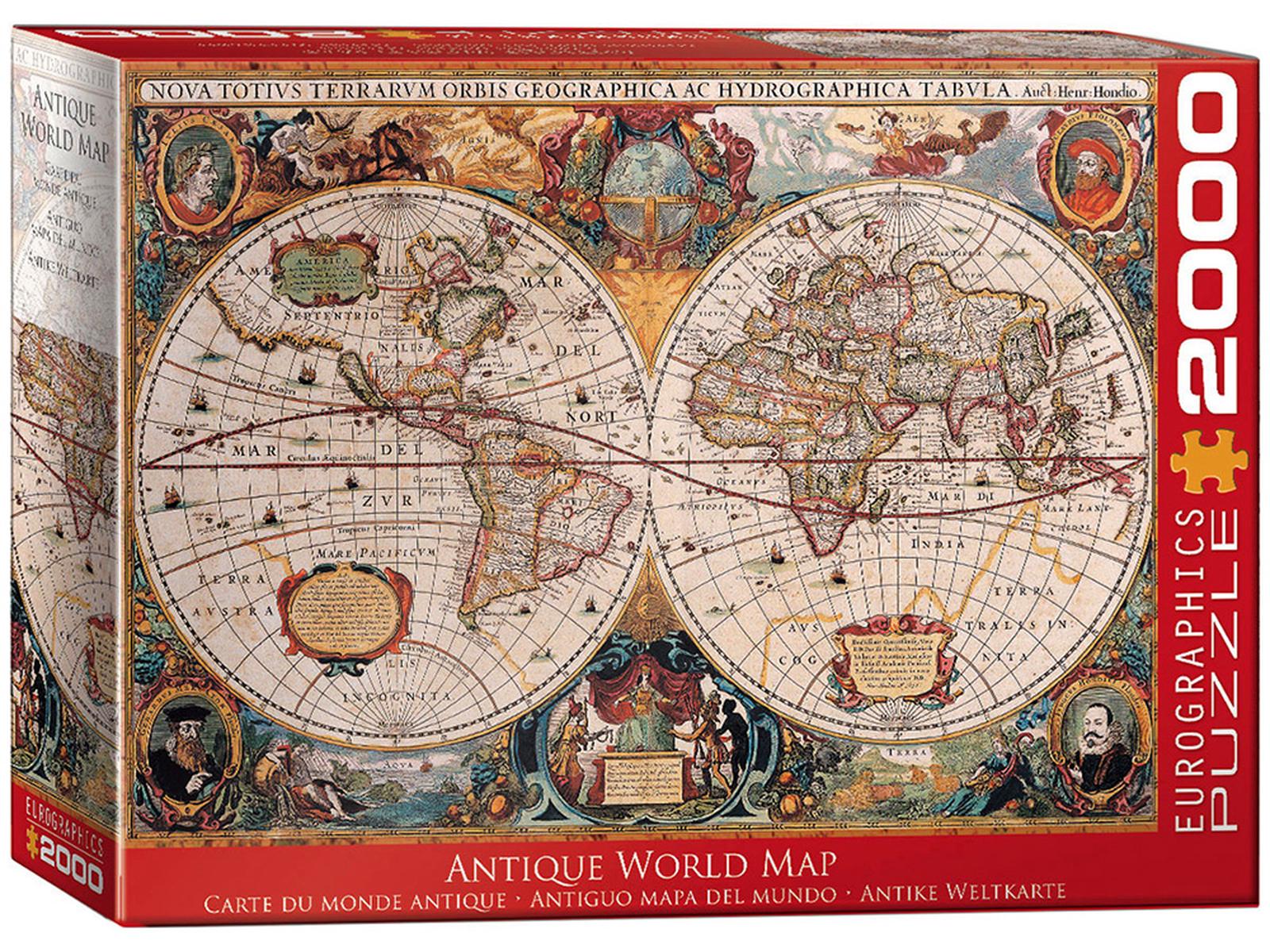 Buy Antique World Map Jigsaw Puzzle, 2000 Piece - MyDeal Australia