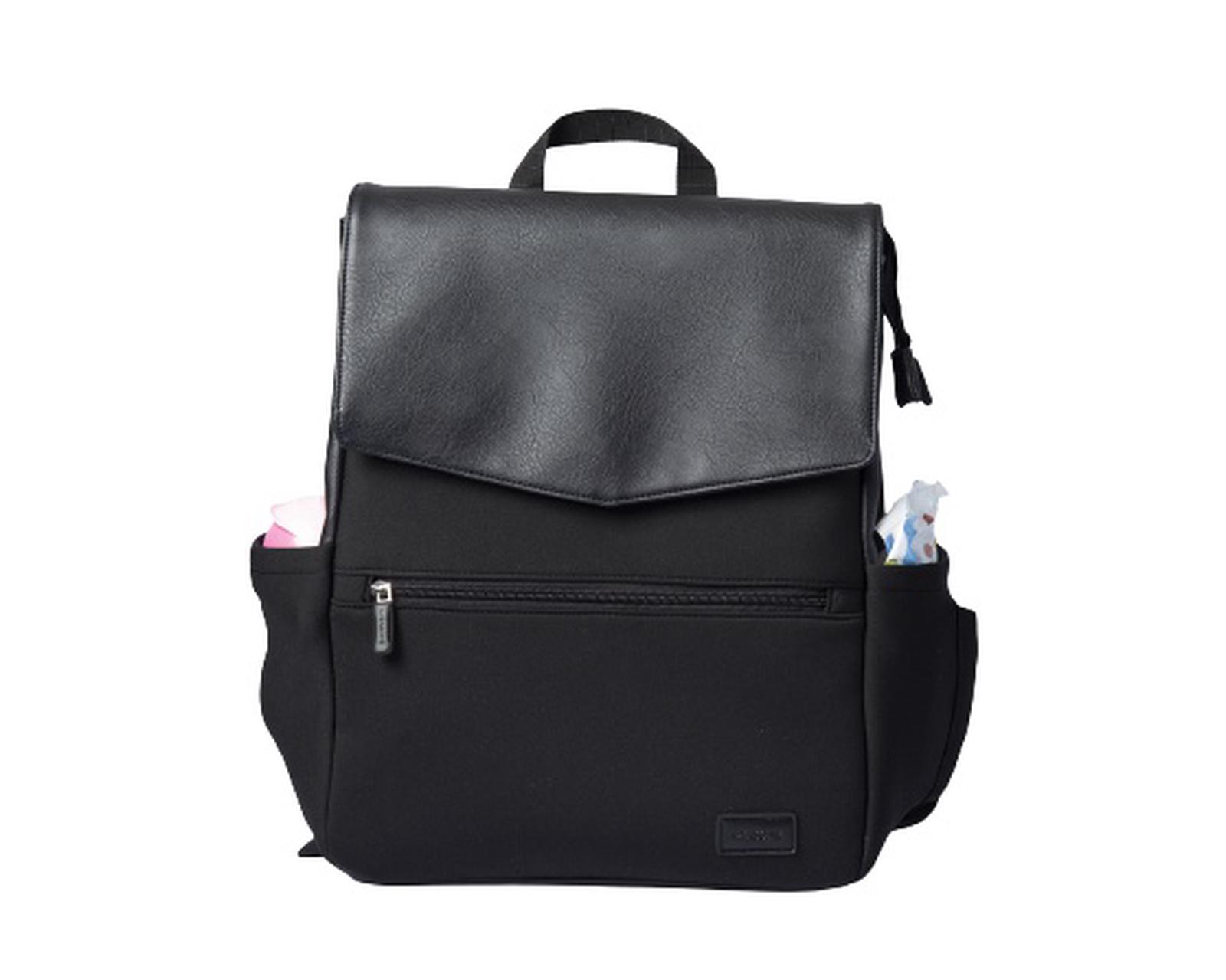 Buy Classic Leather Look Nappy Backpack (Black Neoprene) - MyDeal Australia