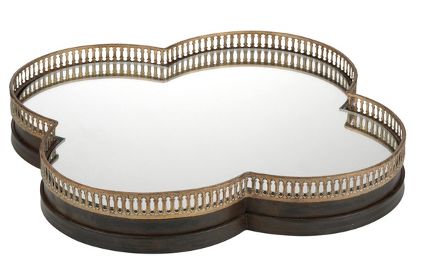 Buy Clover Mirror/Tray (Antique Gold) - 50cm - MyDeal Australia