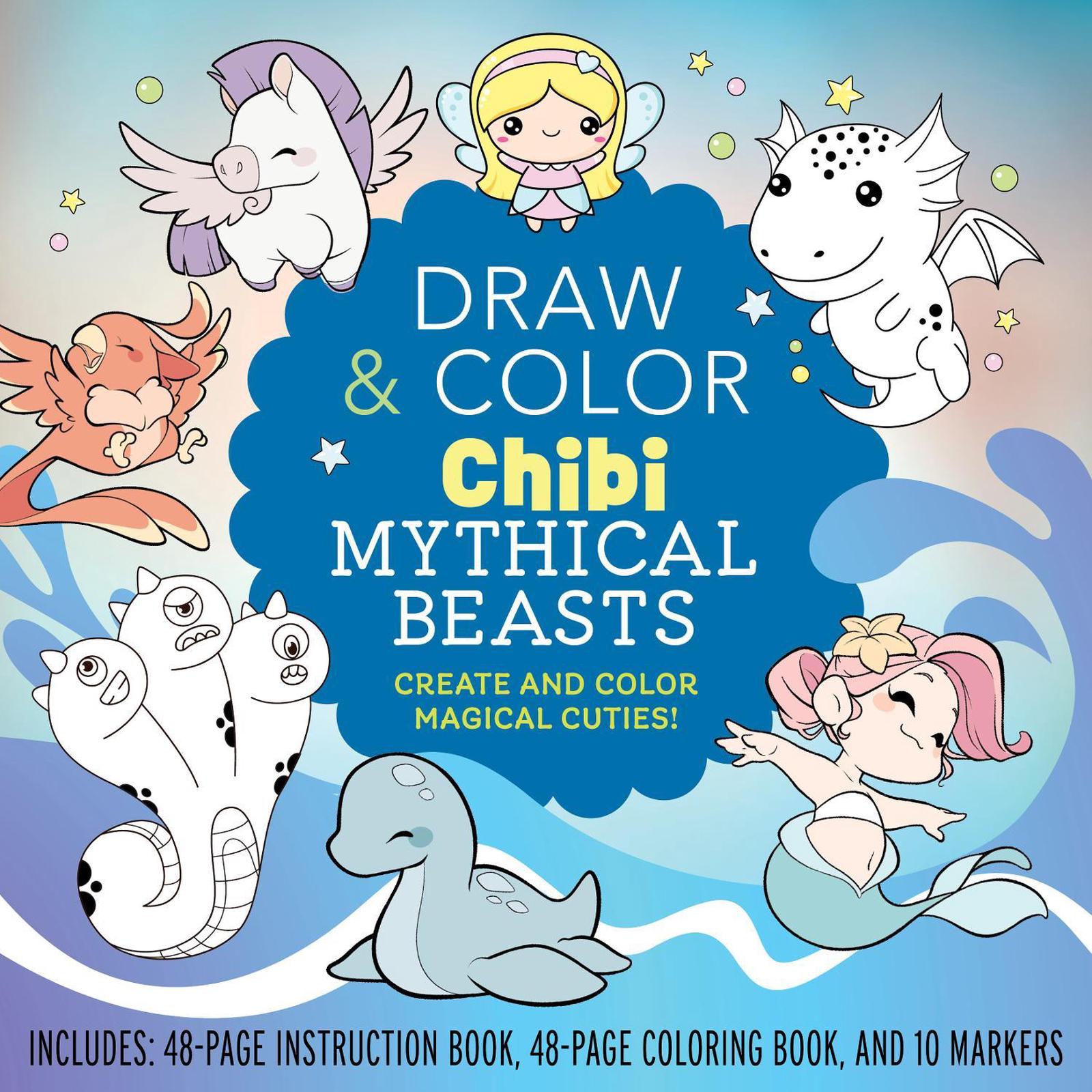 Buy Draw and Color Chibi Mythical Beasts Kit - MyDeal Australia