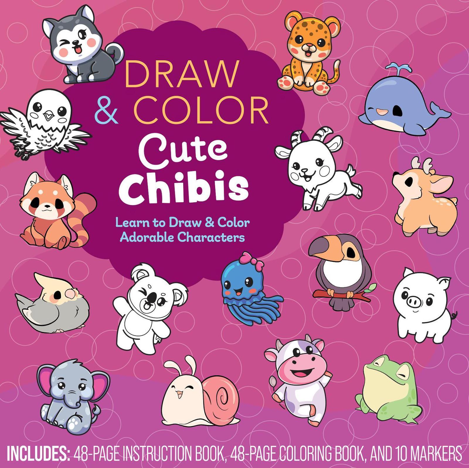 Buy Draw and Color Cute Chibis - MyDeal Australia